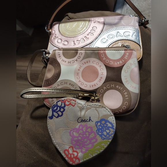 Coach | Bags | 3 Coach Wristlets Pastel Colors Very Cute | Poshmark